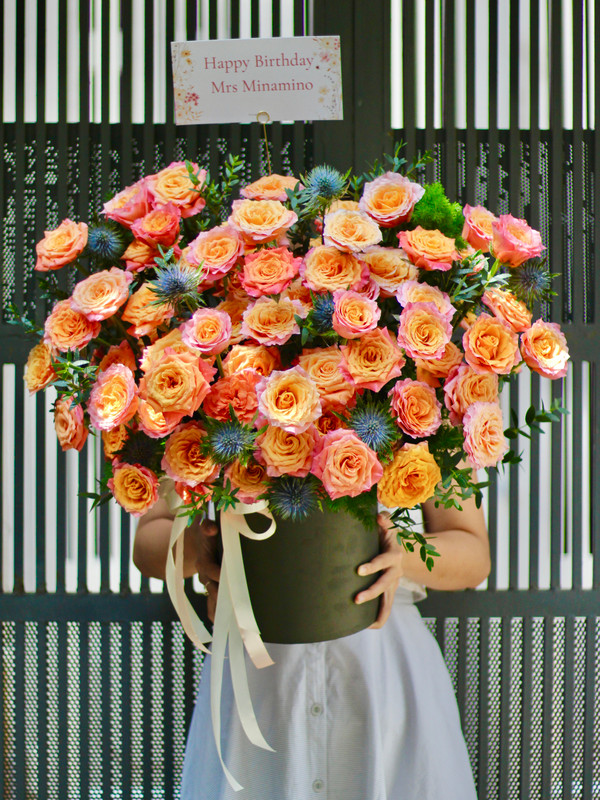 POEM FLOWERS - Hoa sinh nhật - Hộp hoa cam sang trọng tặng đối tác